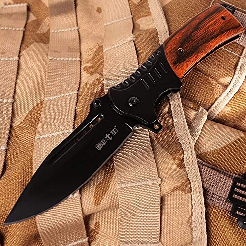Bundle of 2 Items - Pocket Knife Spring Assisted Folding Knives - Military EDC USMC Tactical Jack Knifes - Best Small Utility Multi Purpose All in One Tools for Men Women - Best for EDC Camping Hiking
