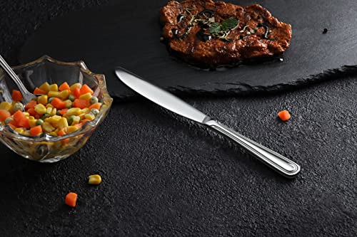 New Star Foodservice 58789 Windsor Pattern, 18/0 Stainless Steel, Dinner Knife, 8.2-Inch, Set of 12