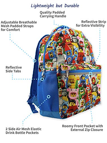 Lego Minifigures Boy's Girl's 16 Inch School Backpack (One Size, Lego Minifigures)
