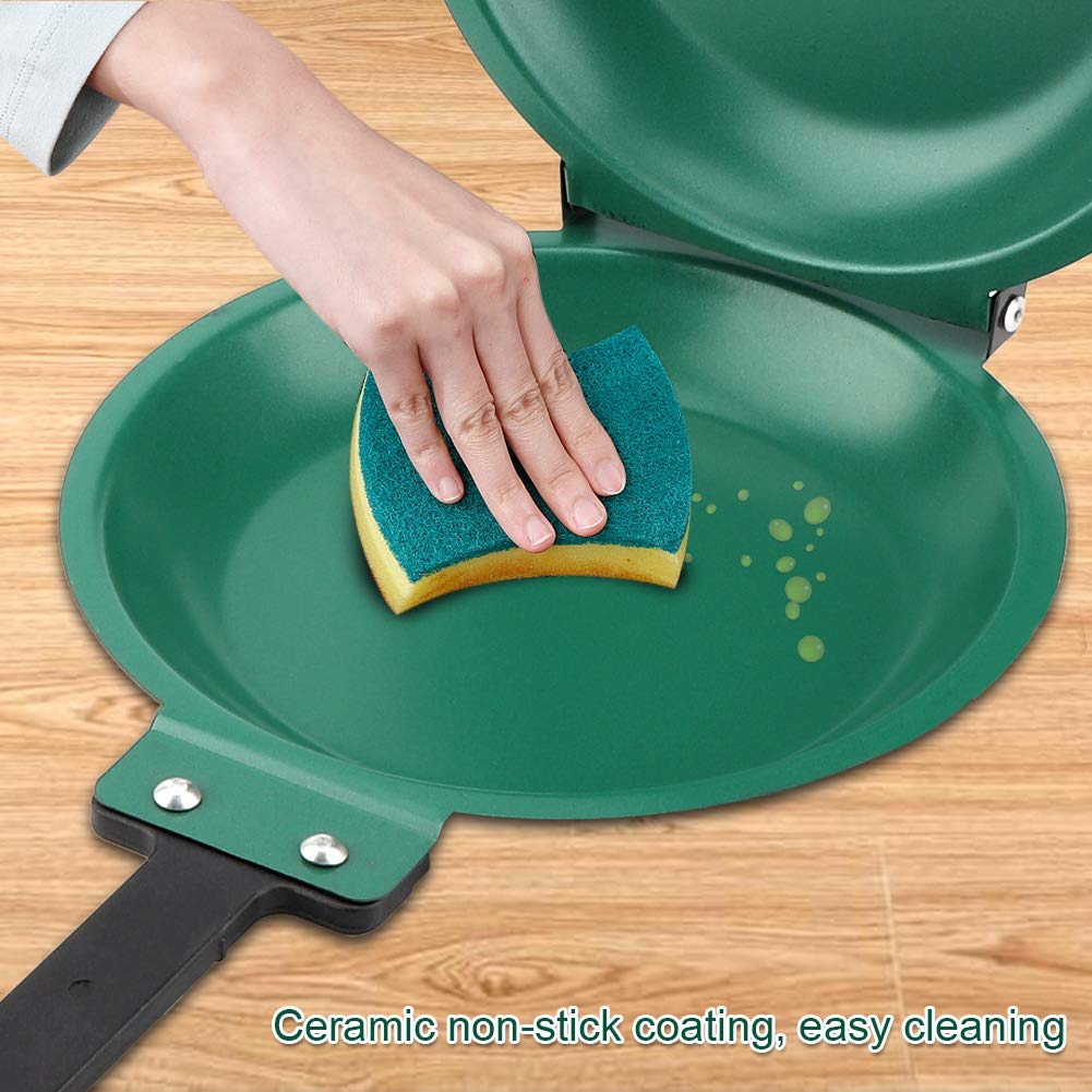 Double Side Non-stick Ceramic Coating Flip Frying Pan,Pancake Maker Household Kitchen Cookware,Pancake Pan