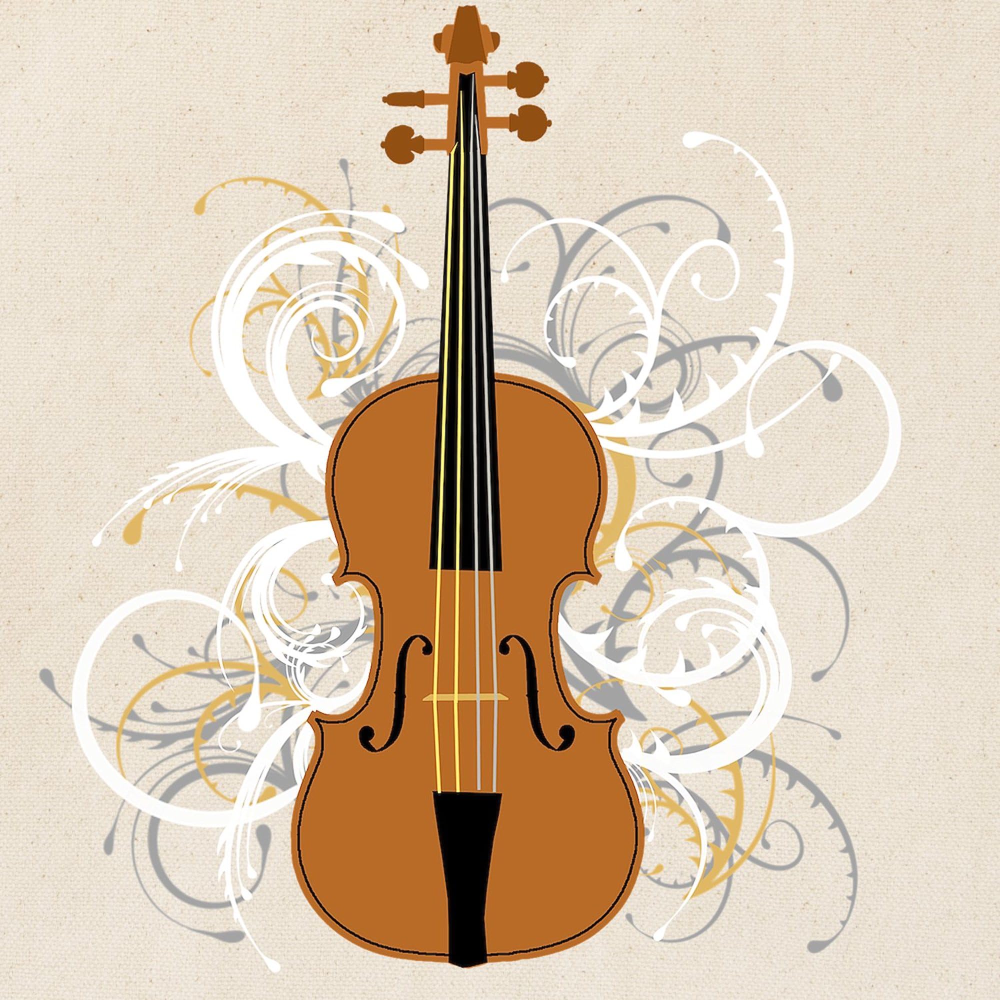 CafePress Violin Swirls (For Dark Colours) Tote Bag Canvas Tote Shopping Bag