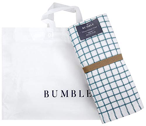 Kitchen Towels 16"x 28" | Dish Towels | Kitchen Hand Towels | Large Dishcloths Set | Highly Absorbent Tea Towel, Soft with Hanging Loop | Natural Ring Spun Cotton, 380 GSM | Aqua Check Design - 6 Pack