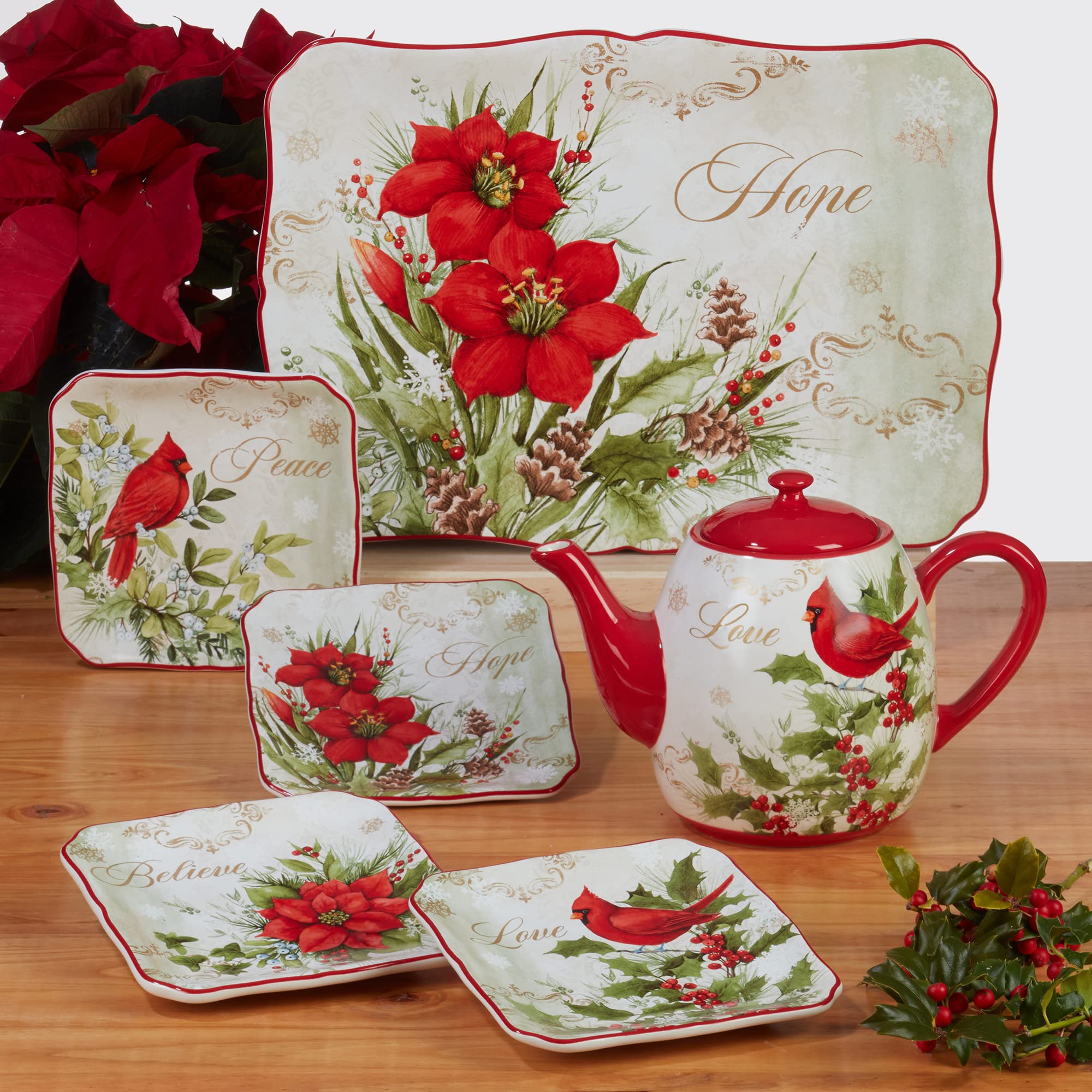 Certified International Winter's Medley 8" Soup/Cereal Bowls, Set of 4