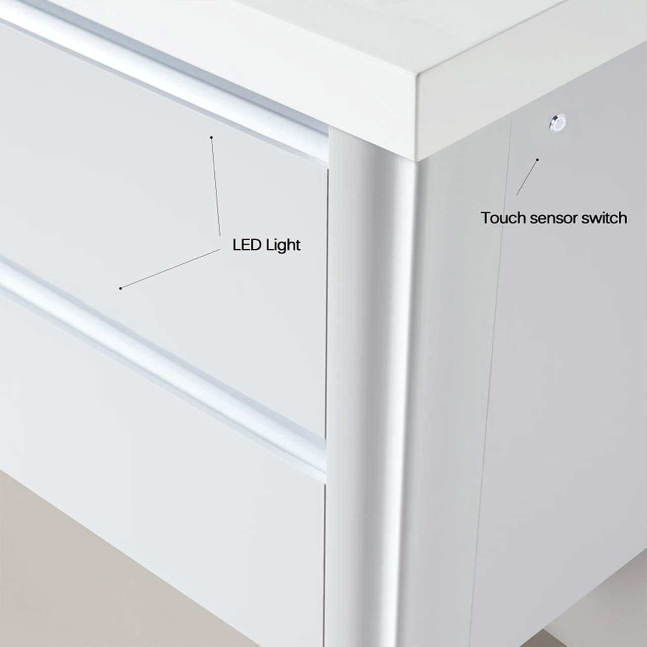 Dowell 023 01 LED 24&30" Water Proof Bathroom Vanity&Resin Sink Set 18" D (30")