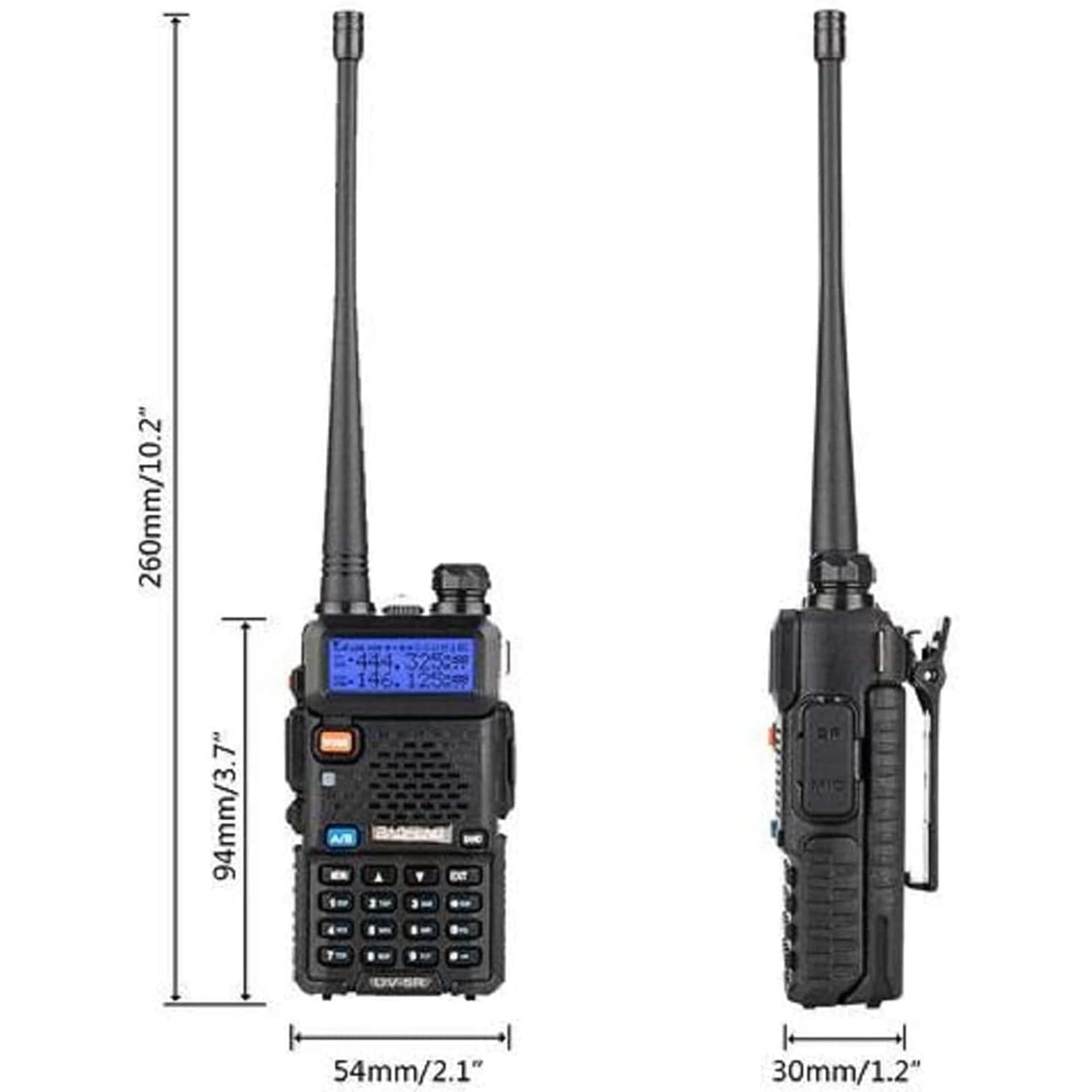 Baofeng UV-5R Dual Band Two Way Radio Pack of 4 for Hiking Camping Skiing Trip (Black)