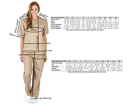M&M SCRUBS Women Scrub Set Medical Scrub Top and Pants M Hunter Green