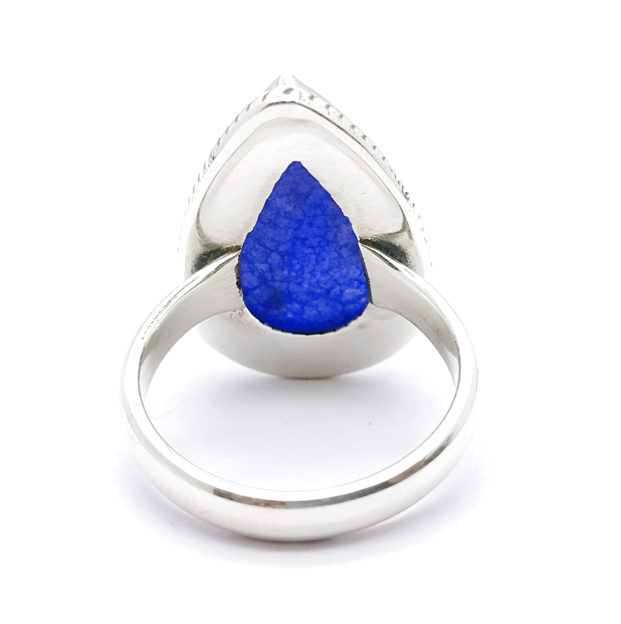 Carat Online Women's 925 Sterling Silver Jade Stone Tear Drop Ring Size 4 US to 12 US (Green, 4)