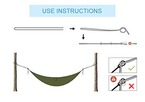 BGK Camping Hammock - Lightweight Portable Nylon Parachute for Outdoors - Indoors, Easy to Pack for Travel - Strong Hammock - Perfect for Hammock Camping - 2 Pcs Ropes and 2 Pcs Carabiners (Khaki)
