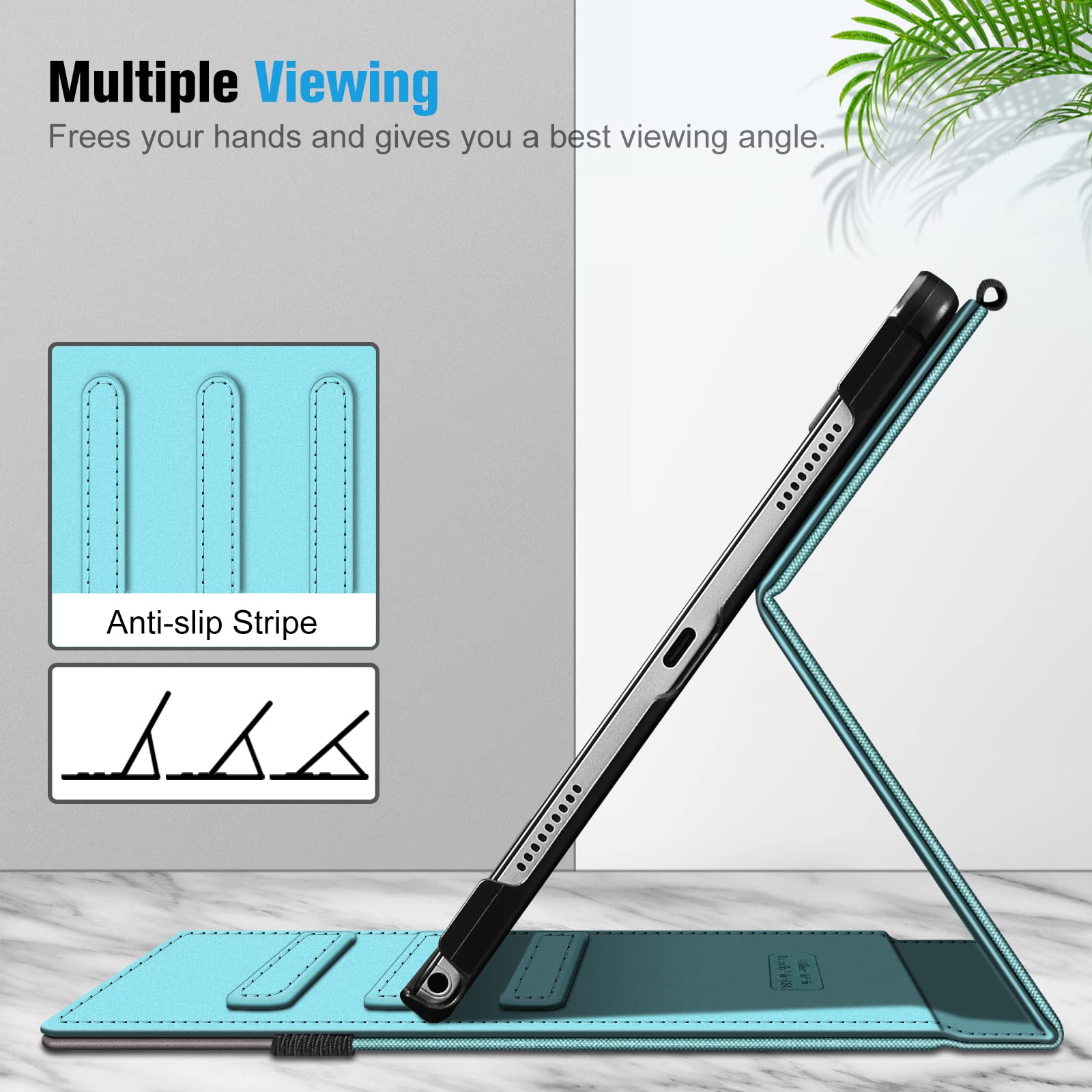 Fintie Case for Samsung Galaxy Tab A8 10.5 Inch 2022 Model (SM-X200/X205/X207), Multi-Angle Viewing Smart Stand Back Cover with Pocket Auto Wake/Sleep, Turquoise