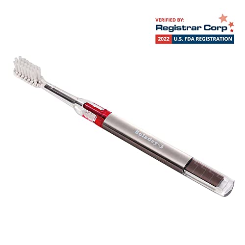 Soladey 3 Ionic Toothbrush, Solar Panels and TiO2 Semiconductor (Tapered Orange),Ready to use Ionic Toothbrush