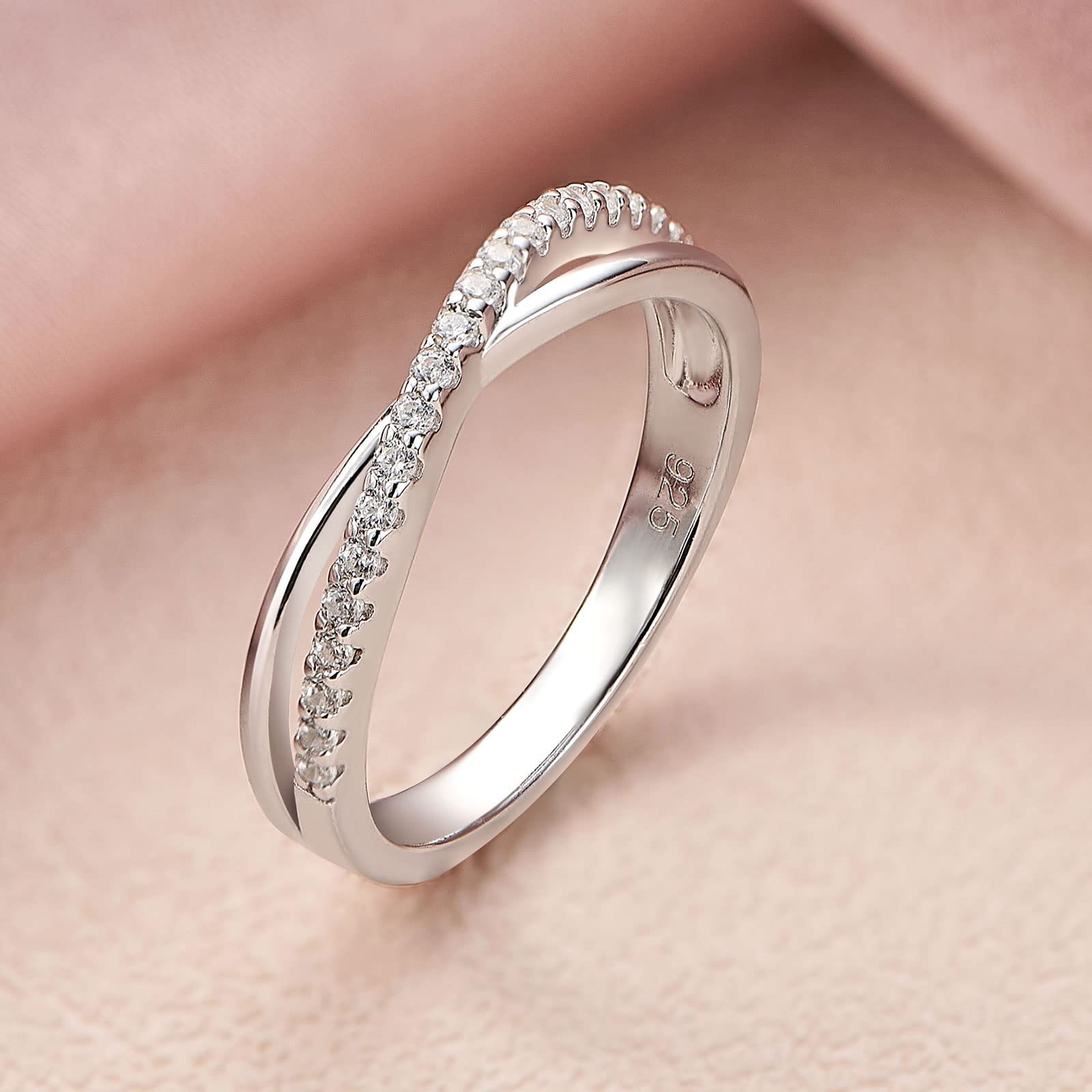 Blongme 3.7Ct Three-Stone Engagement Wedding Ring Sets Cz Promise Wedding Rings for Women 925 Sterling Silver Round Cut Sparkling Wedding Band Size 7