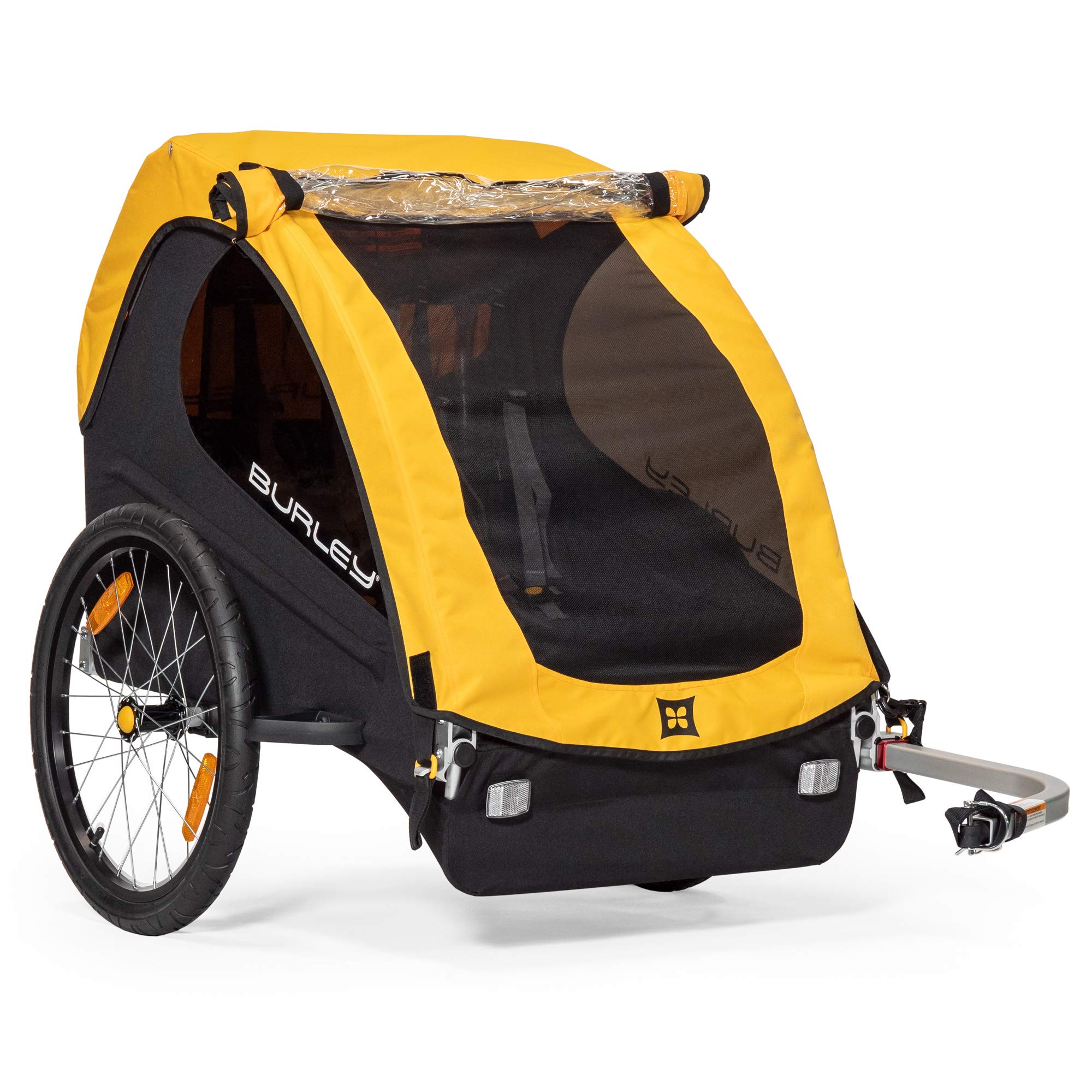 Burley Design Bee Bike Trailer, Yellow and Burley Design 12.2MM Steel Hitch Bundle