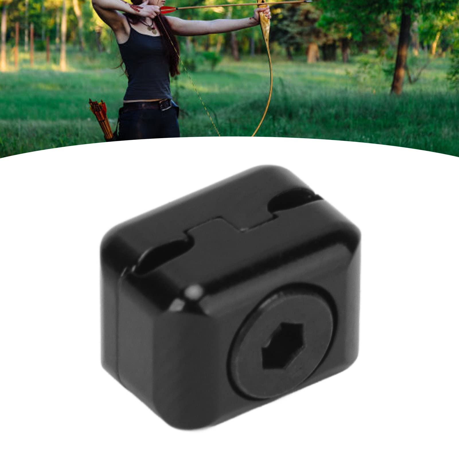 Compound Bow Cable Fastener Clip, Easy to Install Aluminum Alloy Arrow Rest Cable Clamp Buckle Drop Away for Archery(Black)