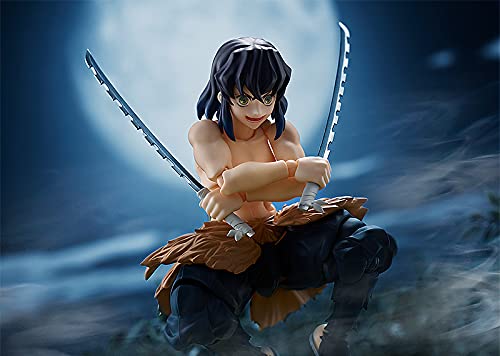 Max Factory Demon Slayer: Kimetsu no Yaiba Inosuke Hashibira Deluxe Figma Action Figure, Multicolor