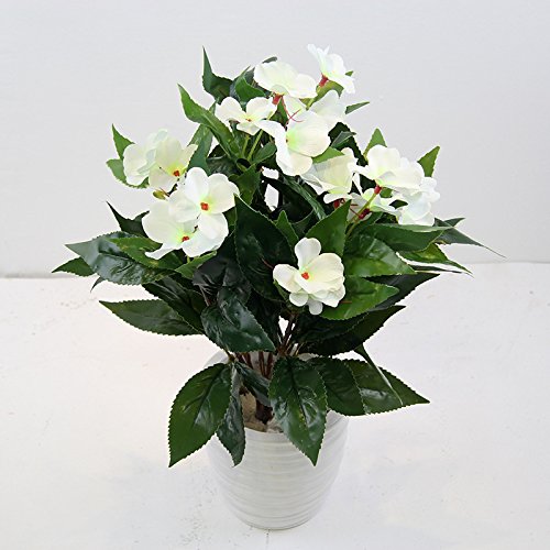 Lopkey Artificial Impatiens Bouquet Flower Patio Lawn Garden Wedding Photo Decor(2Pcs)