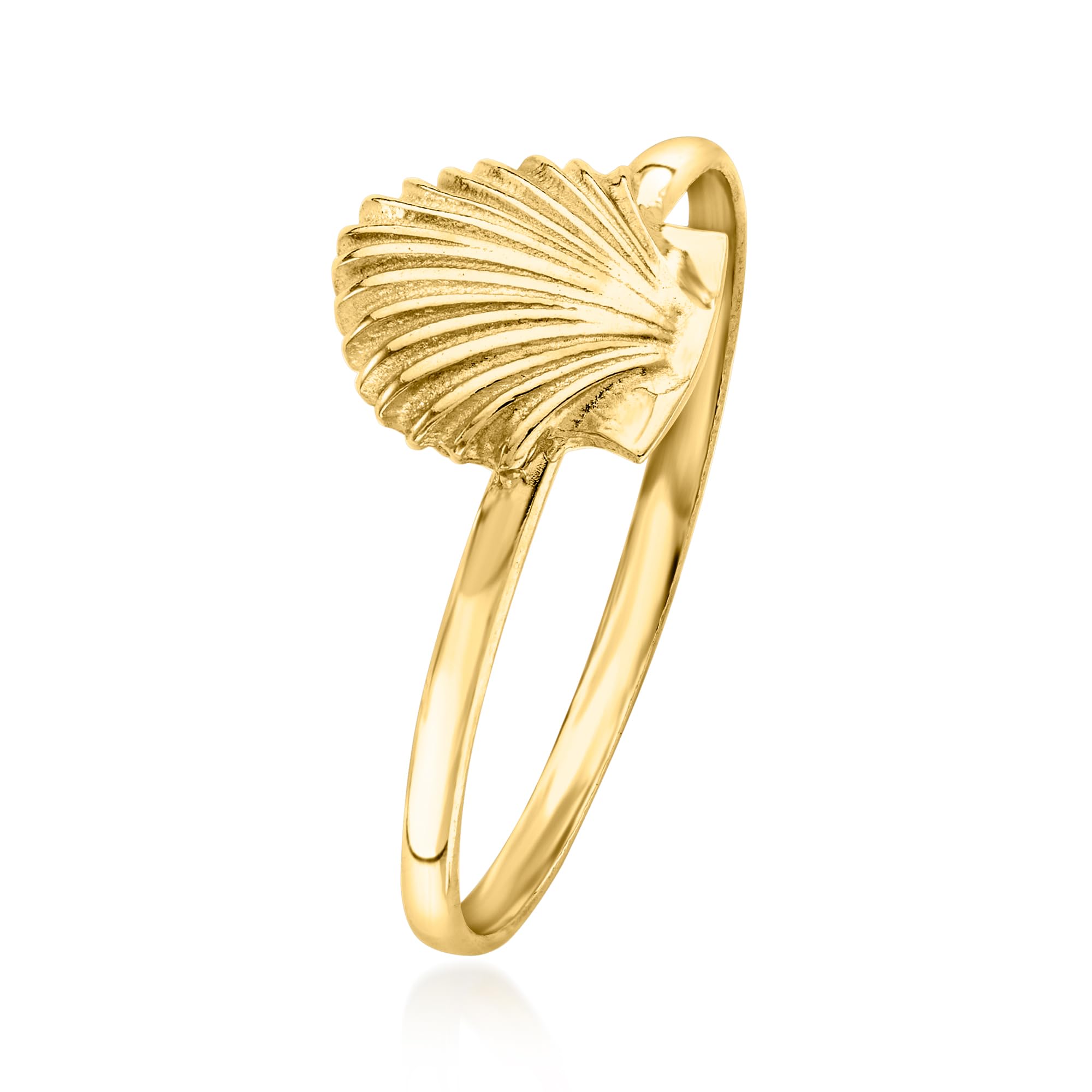 Canaria 10kt Yellow Gold Scallop Sea Shell Ring. Size 7