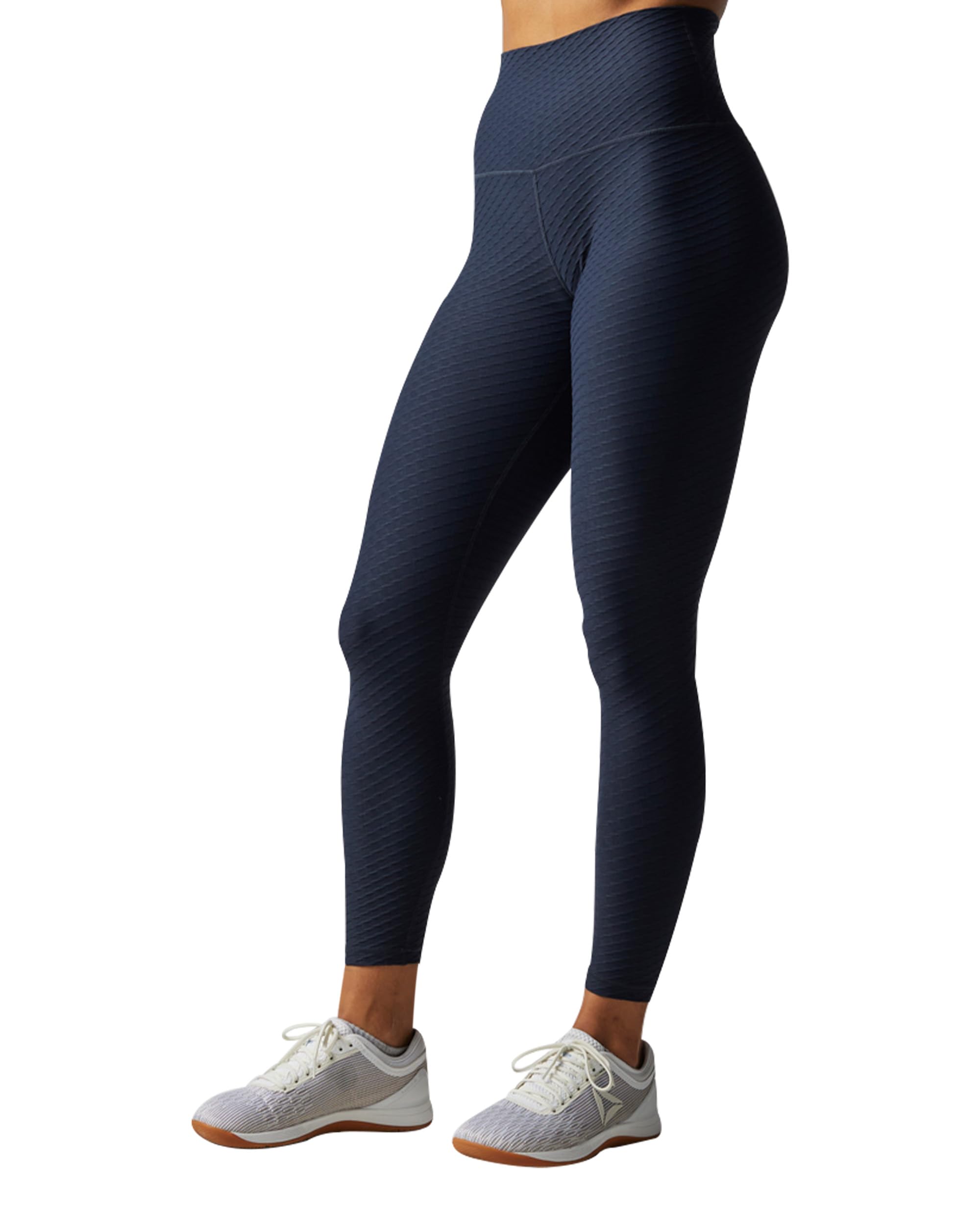 Born Primitive Paragon High-Waisted Workout Leggings for Women (XL, Navy Blue) - Form-Fitting Athletic Yoga Pants & Womens Gym Leggings with Textured Patterned Design for Maximum Flexibility