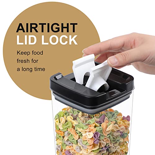 FOOYOO 16 Pack Airtight Food Storage Containers Set with Lids - Clear Cereal Containers Storage Set, BPA Free Plastic Kitchen Pantry Organization and Storage with Labels, Marker & Spoon Set