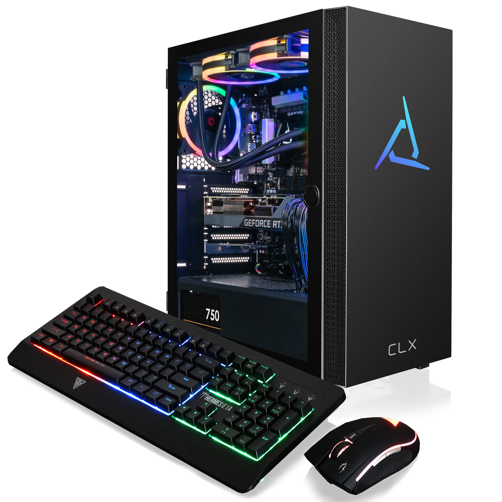 CLX Set Gaming PC - Intel Core i5 13600KF 3.5GHz, GeForce RTX 3070, 1TB NVMe M.2 SSD, 4TB HDD,16GB DDR5 RGB Memory, 240mm AIO, WiFi, Windows 11 Home, Black