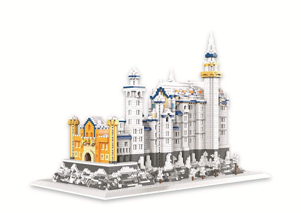 Swan Castle Nano Mini Building Block Toy Children's Stitching Toy,World Famous Architectural Model Small Particles,Educational Toy for Adults Teenage Child 8288 pcs+