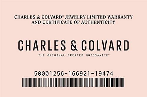 Charles & Colvard Created Moissanite 9mm Round Cut Wedding Ring Set for Women | 3.69 cttw DEW | Lab Grown | Solid 14K White Gold with Rhodium | Size 9