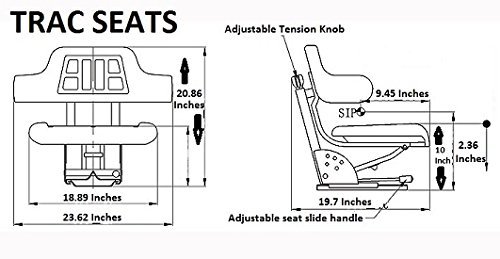 BLUE TRAC SEATS BRAND WAFFLE STYLE UNIVERSAL TRACTOR SUSPENSION SEAT WITH TILT FITS FORD/NEW HOLLAND 2000 2310 2600 2610 2810 2910 (SAME DAY SHIPPING - GET IT FAST!! VIEW OUR TRANSIT MAP)