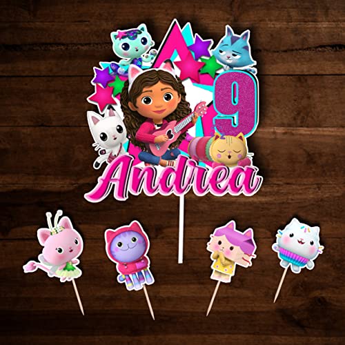 Cake Topper for Gabby's Dollhouse Birthday Party, Cake Decoration for Gabby's Dollhouse Party, Cupcake Toppers