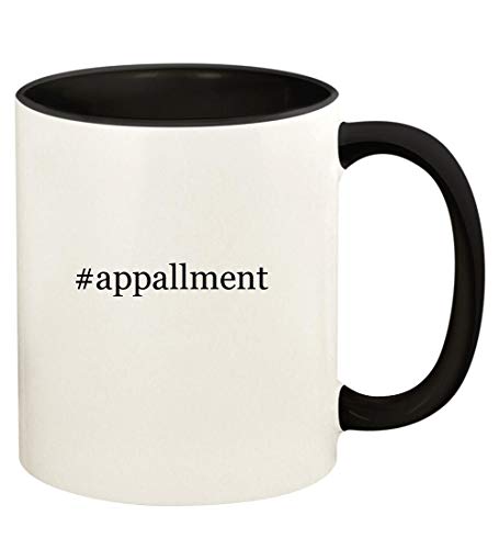 Knick Knack Gifts #appallment - 11oz Hashtag Ceramic Colored Handle and Inside Coffee Mug Cup, Black
