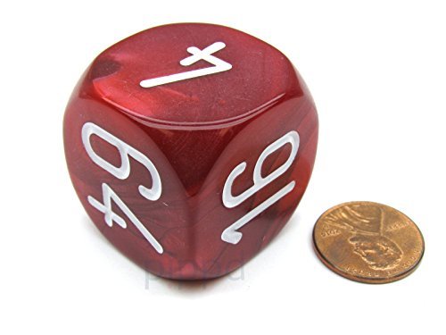 Koplow Games Large Backgammon 30mm Doubling Cube Dice - Red