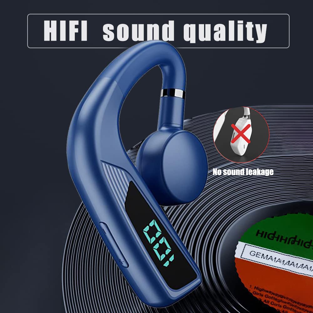 bone conduction headphone bluetooth earpiece for cell phone with microphone open ear bone consuction headphones with IPX5 waterproof bluetooth 5.2 wireless single ear headphone long battery life