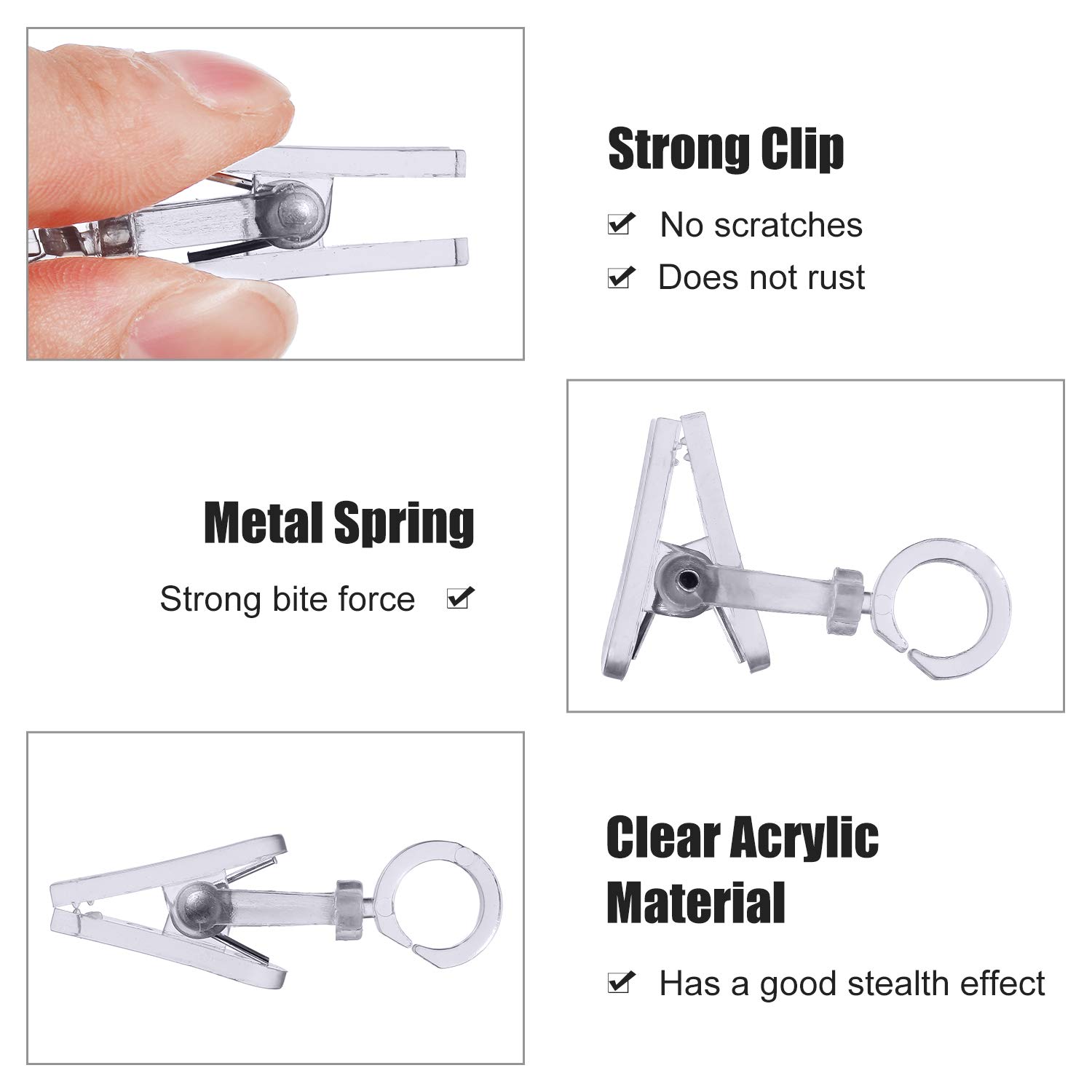 BBTO 36 Pieces Awning Clips, Party Wire Light Holder Hanger for Outdoor Camping RV Awning Christmas Decorations (Clear)
