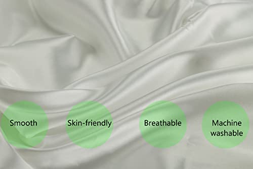 Satin Bassinet Sheet 2 Pack Ultra Soft Silk Compatible with Mika Micky Bedside Sleeper Fits Perfectly on 19 x 32 Inch Bed Side Sleeper Mattress Pad Protect for Baby Hair and Skin Grey White