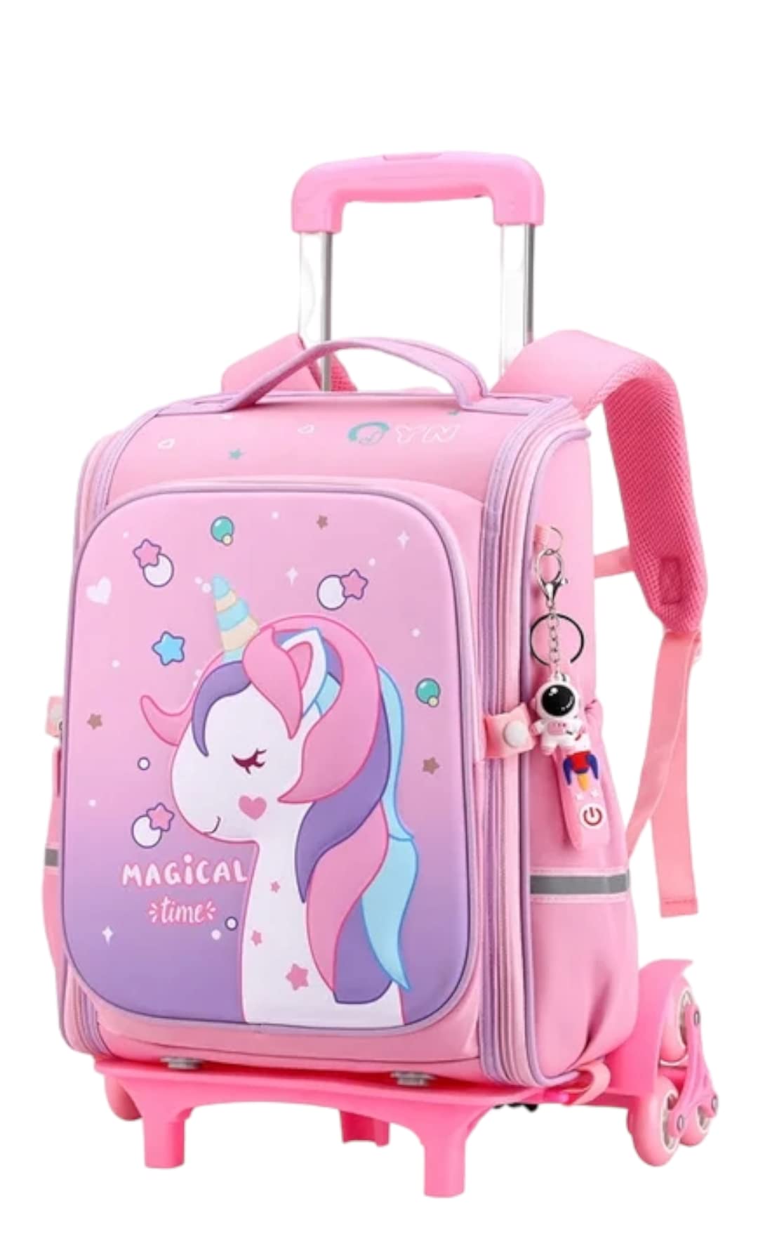 Backpack & Luggage Rolling Bags, Girls Luggage Trolley Case School Bags, Travel Vacation Backpacks with 6 Wheels