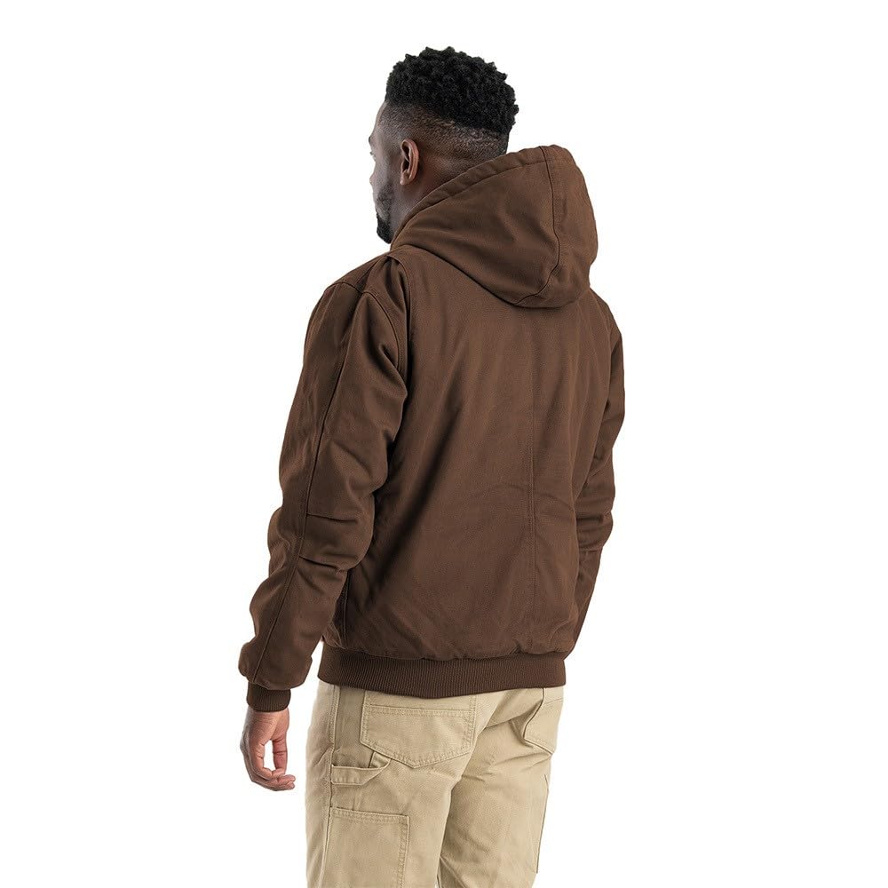 Berne Men's Highland Washed Hooded Jacket, Medium Regular, Bark