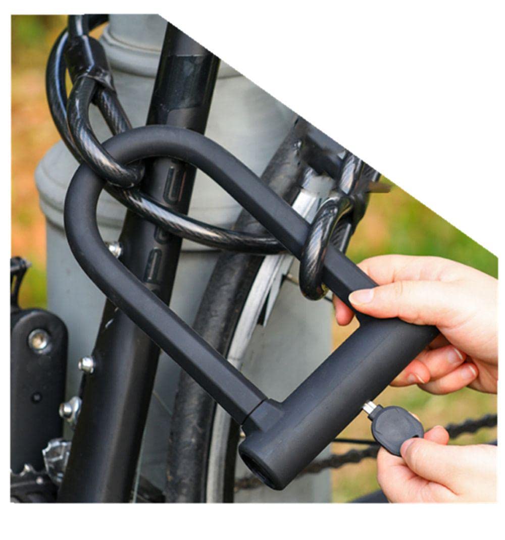 Cable Bike Lock, Bike Lock, 16mm Heavy Duty U-Lock with Key and Bike Lock Mounting Bracket