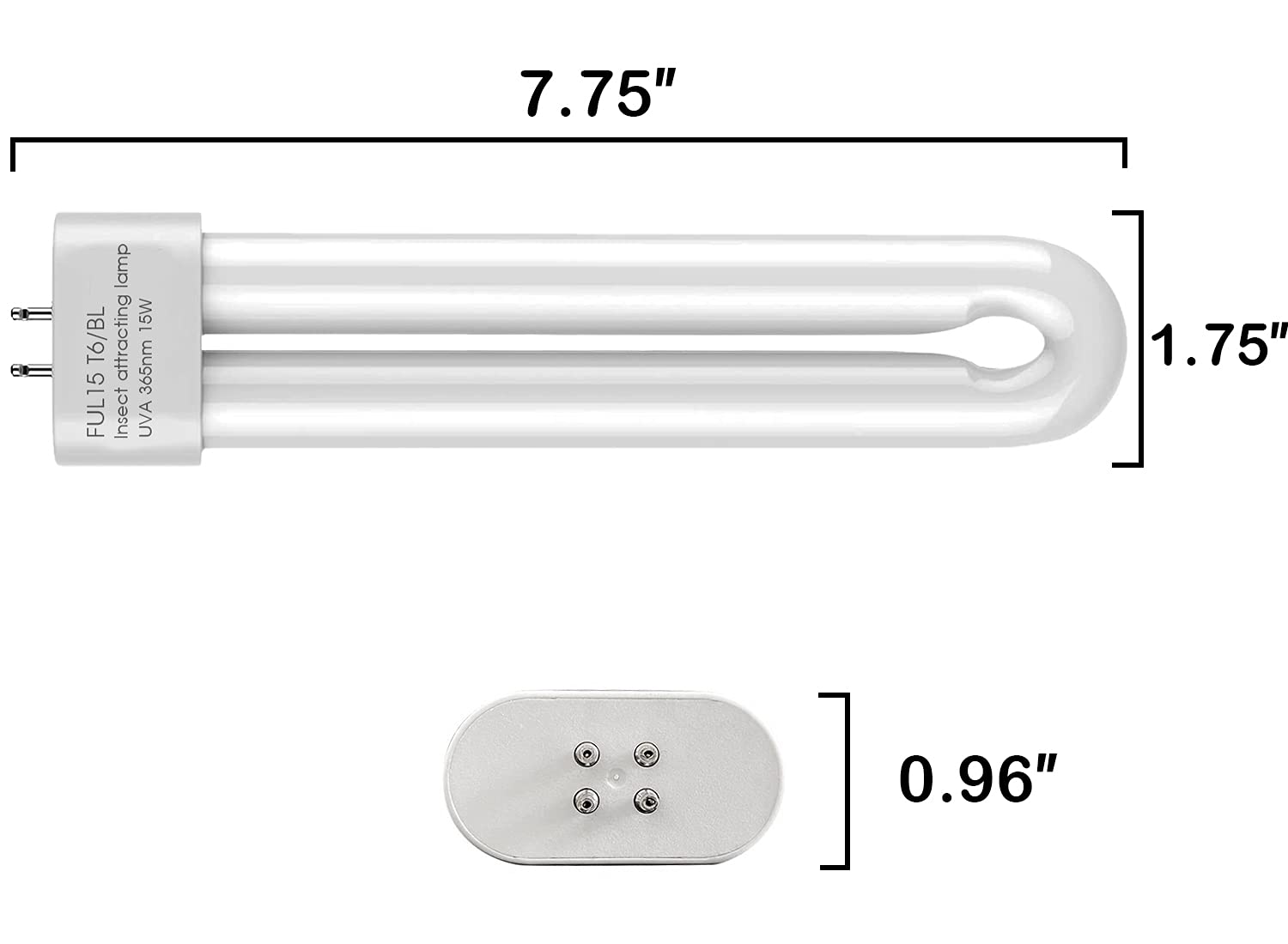 Diamondus Replacement for Hemiua Zap T6 Pro | 15W Replacent Bulbs, Black Light (2 Pack)