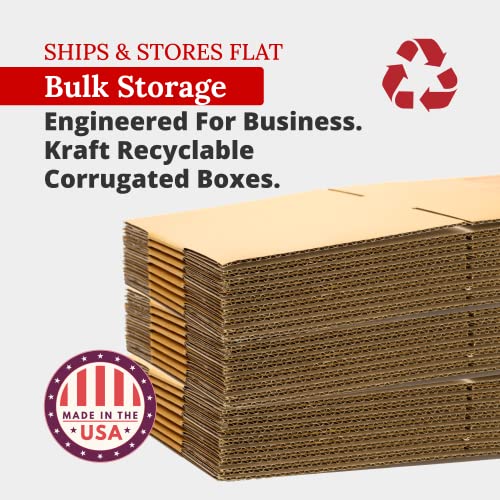 Partners Brand 18x12x6 Corrugated Cardboard Boxes, 18"L x 12"W x 6"H, Pack of 25 | Shipping, Packaging, Moving, Storage Box for Business, Strong Wholesale Bulk Boxes 18x12x6 18126