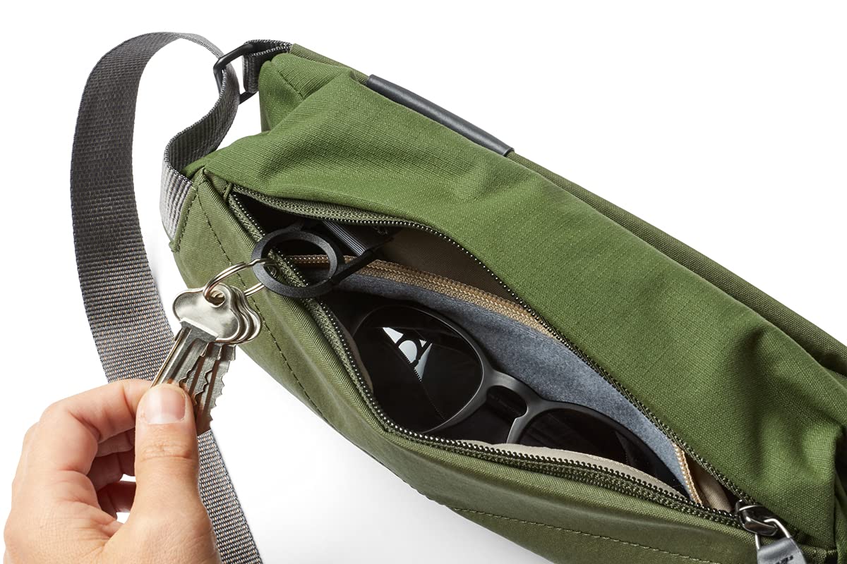Bellroy Mini Sling Slim Shoulder Bag for Men and Women, Lightweight, Water Resistant, Multiple Organisation Compartments - Ranger Green