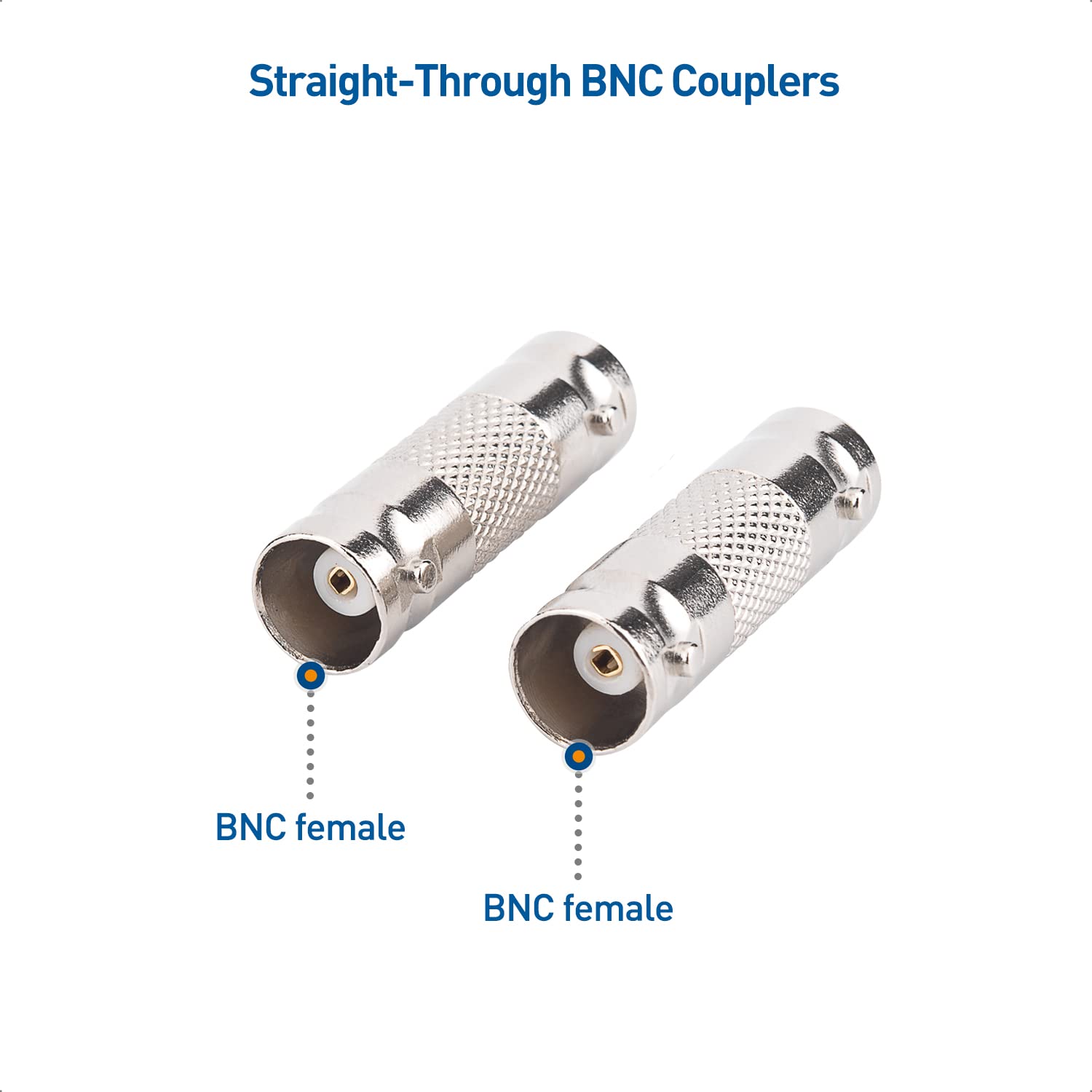 Cable Matters 6-Pack BNC Female to Female Coupler (BNC Coupler, BNC to BNC Coupler) for CCTV, Radio, and Antennas