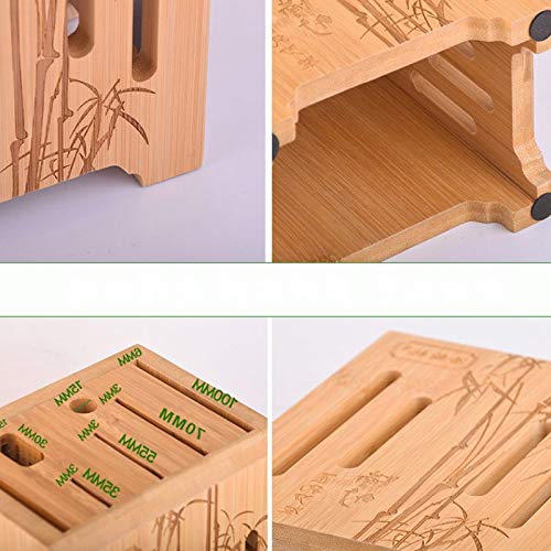 KGEZW Wood Kitchen Knife Holder Bamboo Multifunctional Storage Rack Household Knife Block Wall Mount Kitchen Knife Storage Tool