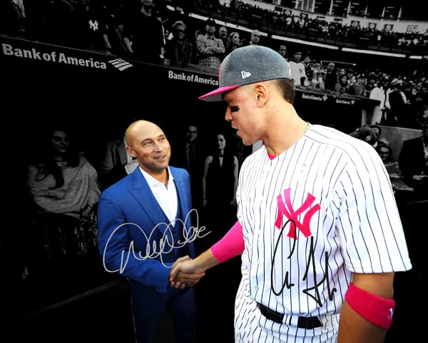 Ikonic Fotohaus Derek Jeter Aaron Judge Signed Photo Autograph Print Wall Art Home Decor