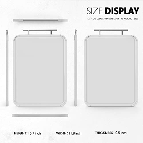Cutting Boards for Kitchen β Large Plastic Kitchen Cutting Board, Dishwasher Safe Thick Chopping Board with Juice Grooves, for Meat, Fruits, Veggies, Easy Grip Handle, Non-Slip (White)