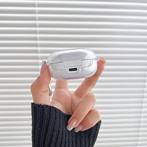 Earphone Case for Samsung Galaxy Buds Live/Buds pro/Buds 2/Buds2 pro Charging Box,Fashion Popular Cool Bad Bunny Transparent Earphone case with Hook