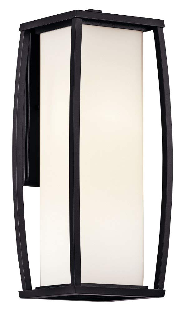 Kichler Bowen 18" 2 Light Outdoor Wall Light with Satin Etched Cased Opal Glass in Architectural Bronze