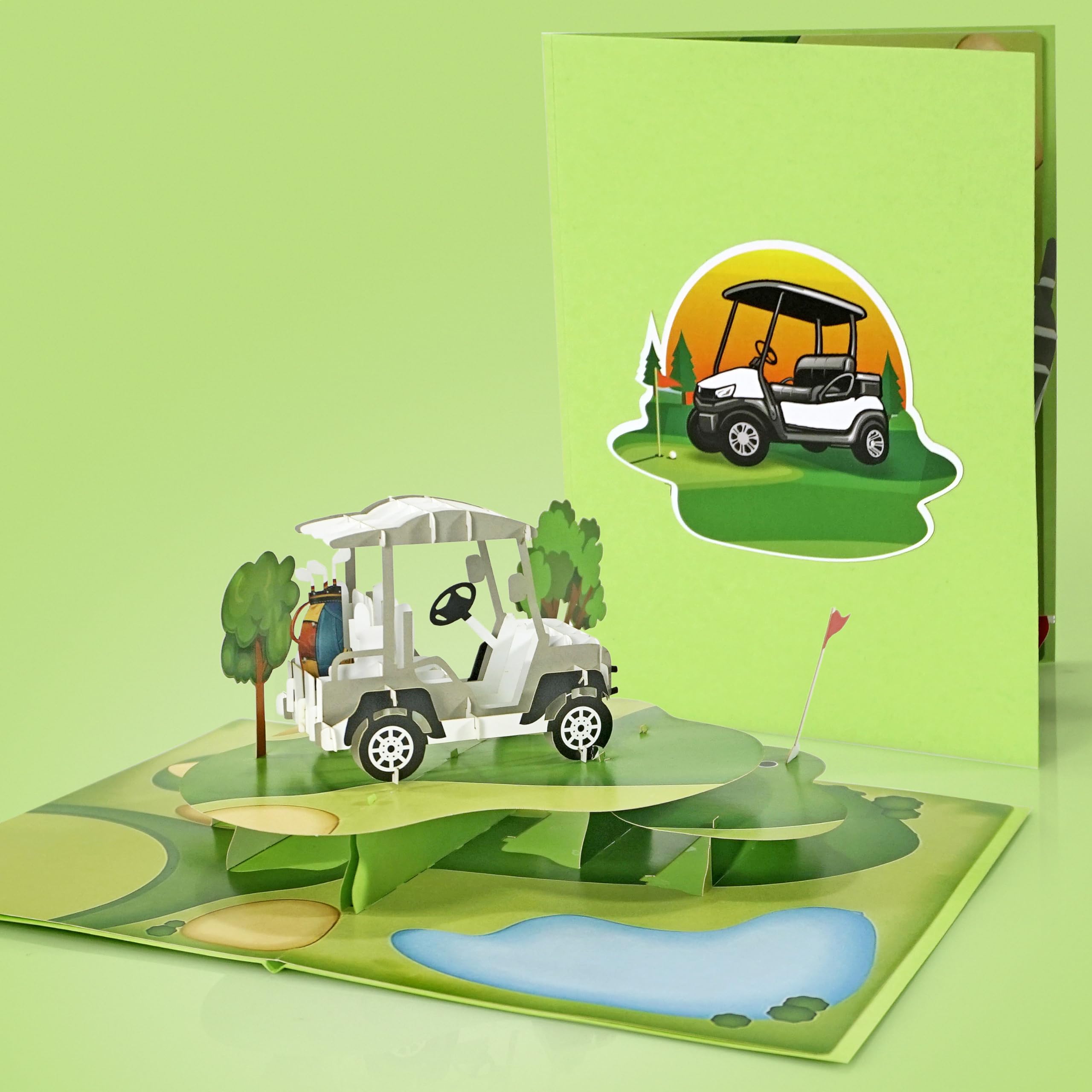 CUTPOPUP Birthday Card for Men, Fathers Day Card Pop Up, Father's Day, Birthday 3D Greeting Card for Husband, Son, Dad, Grandpa (Golf)