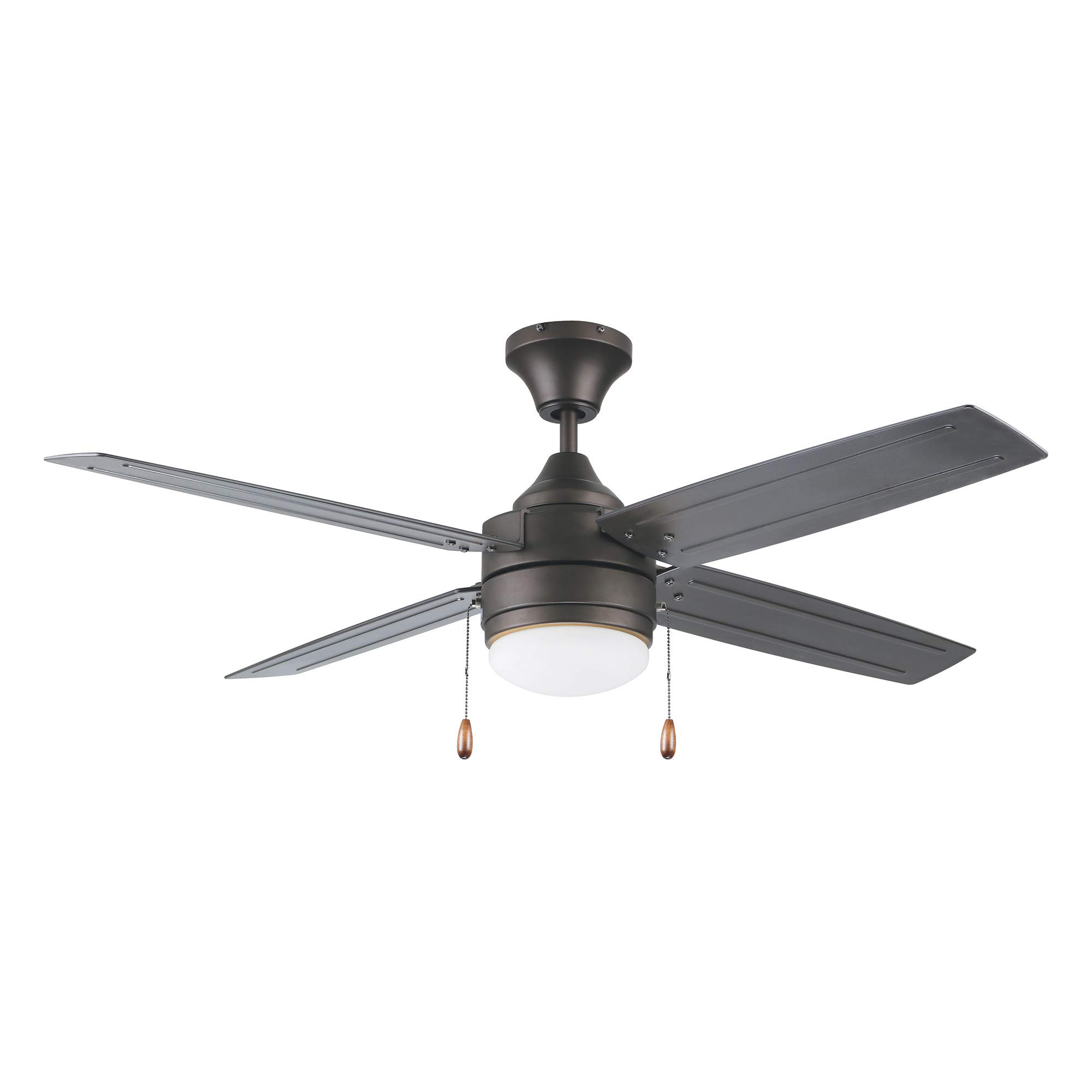 Birsppy FVLFIL Oil Rubbed Bronze 52-in. LED 4-Blade Ceiling Fan Dimmable Indoor/Outdoor Light Kit