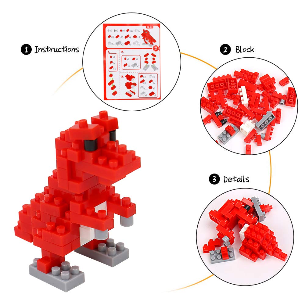 Jellydog Toy Mini Building Blocks, 12 in 1 Dinosaurs Blocks, Ocean Building Sets,Party Favors for Kids, Assorted Mini Animals Building Blocks Sets for Goodie Bags,Prize,Cake Topper…