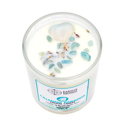 Earth's Elements Wellness Candle Calming Paradise Crystal Candle