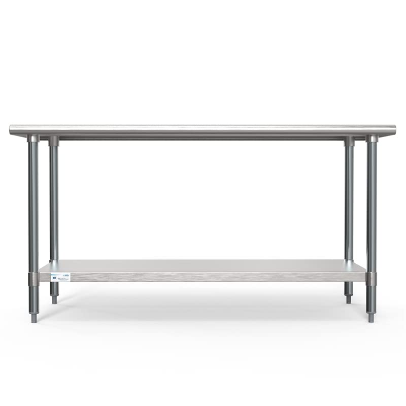 KoolMore Commercial 30β x 60β Stainless Steel Work Table Wheels Restaurant Home Use, Under Storage Shelf Food, Tools, Equipment, Hardware, Heavy Duty Metal Workspace (CT3060-18C), Silver, 30" x 60"