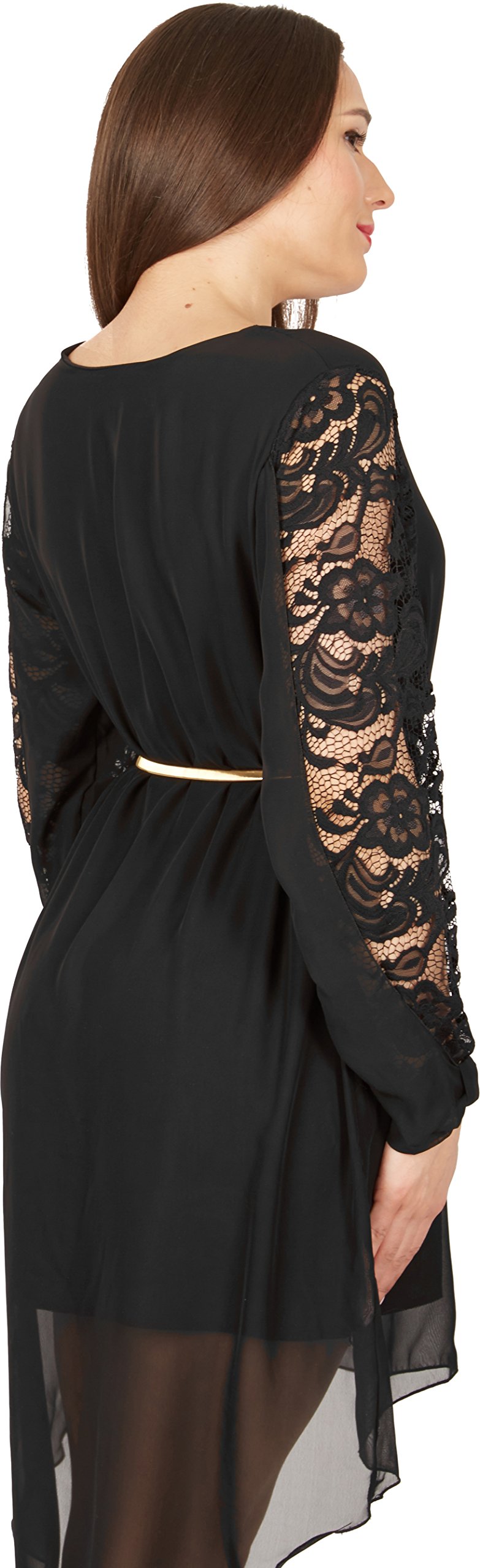 BlackButterfly Metallic Elastic Stretchy Chain Belt (Gold/Leaf, US 14-16)